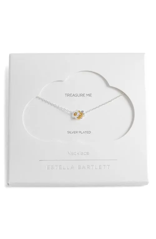 Estée Lauder Multi Flower Beaded Necklace - Silver
