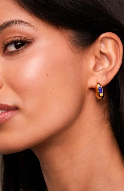 Estée Lauder Chunky Lapis Hoop Earrings