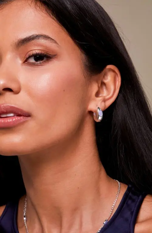 Estée Lauder Chunky Hoop Earrings - Silver