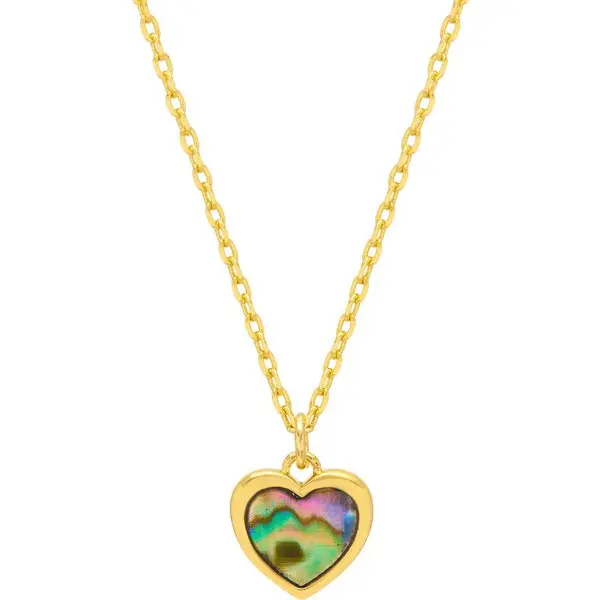 Estée Lauder Abalone Heart Charm Necklace - Gold