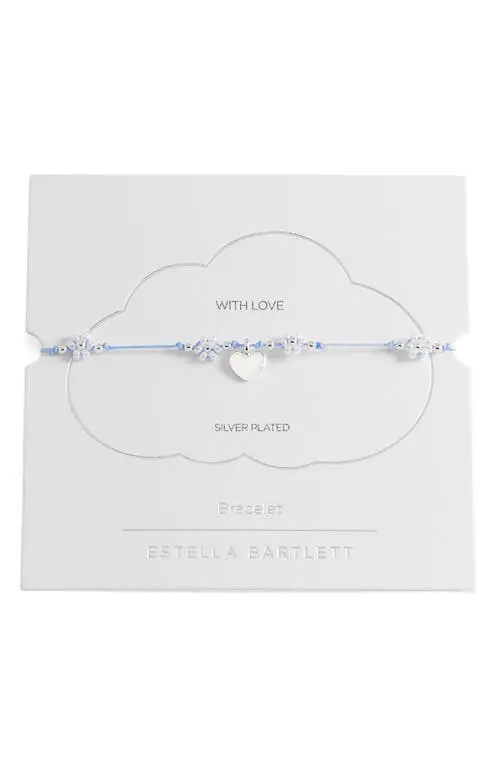 Estée Lauder Louise Heart & Flower Beaded Slider Bracelet - Silver