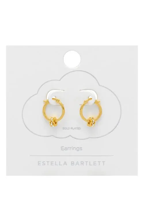 Estée Lauder Multi Flower Beaded Hoop Earrings
