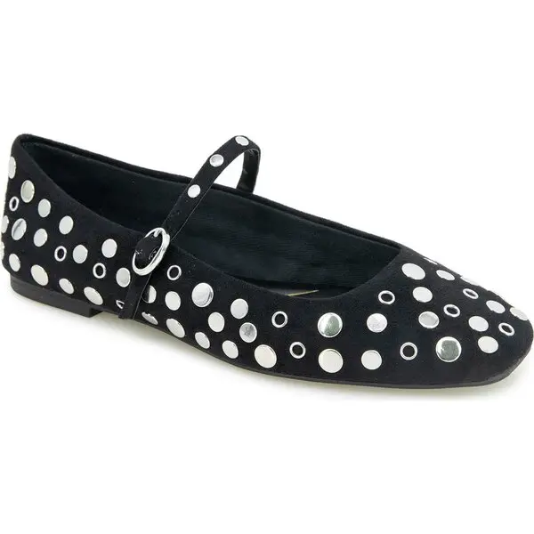 KENNETH COLE Jasper Studded Mary Jane Flat - Black