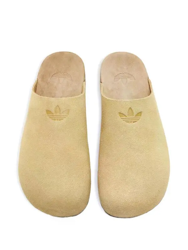 Adidas Embossed Suede Clogs - Brown