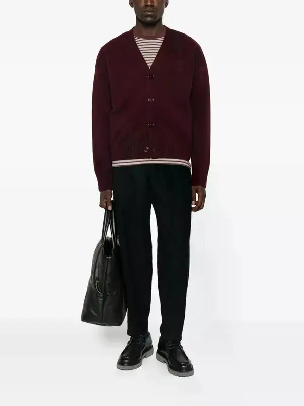 AMI Paris Embroidered Button Cardigan