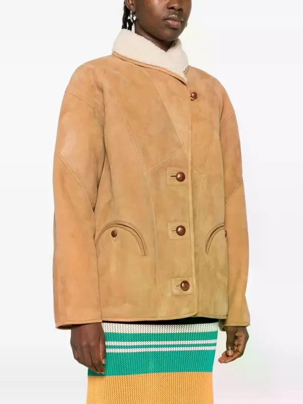 BLAZÉ MILANO Button-up Suede Jacket - Brown