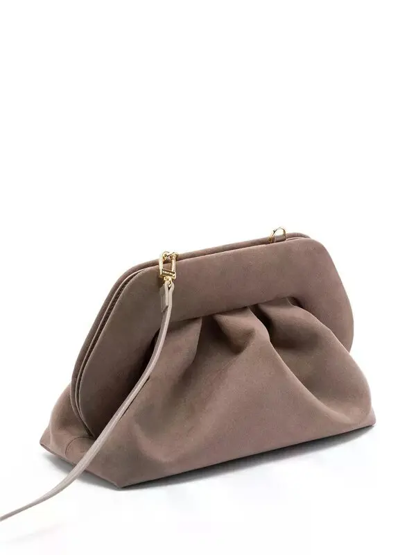 THEMOIRE Pleated Clutch Bag - Brown