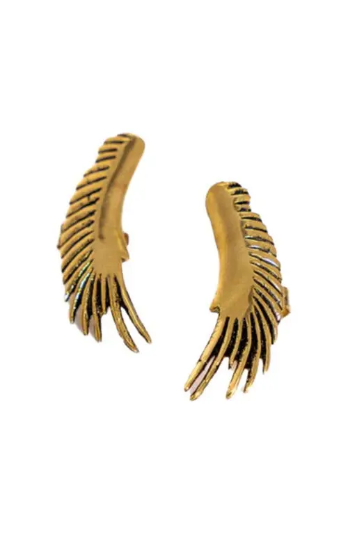 KAPOETA BY AMBICA Vulture Wing Brass Earrings - Gold Plated