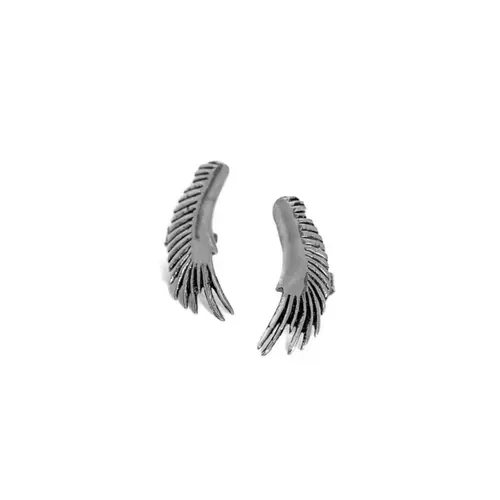 KAPOETA BY AMBICA Vulture Wing Brass Earrings - Silver