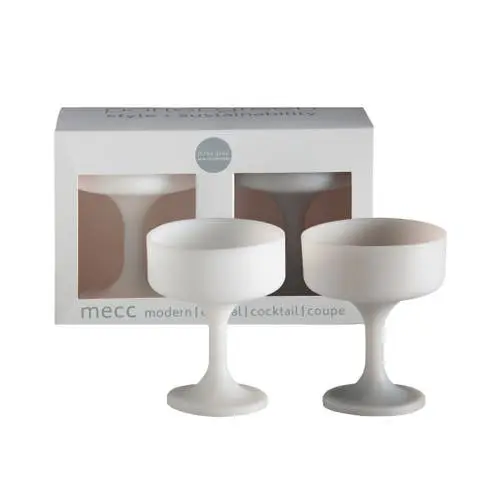 PORTER GREEN Mecc | Unbreakable Cocktail Glasses - Blanc + Dove