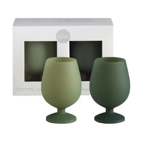 PORTER GREEN Stemm |silicone Unbreakable Wine Glasses - Sage + Olive
