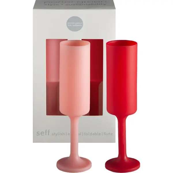 PORTER GREEN Seff | Unbreakable Champagne Flutes - Cherry + Blush