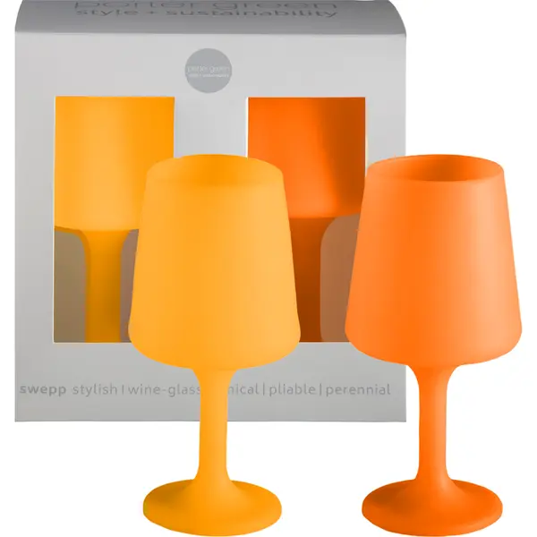 PORTER GREEN Swepp | Unbreakable Wine Glasses - Buttermilk + Cantaloupe