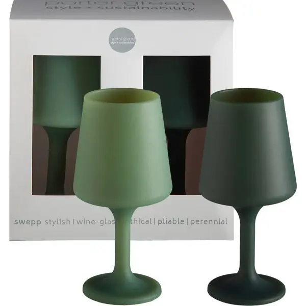PORTER GREEN Swepp | Unbreakable Wine Glasses - Sage + Olive