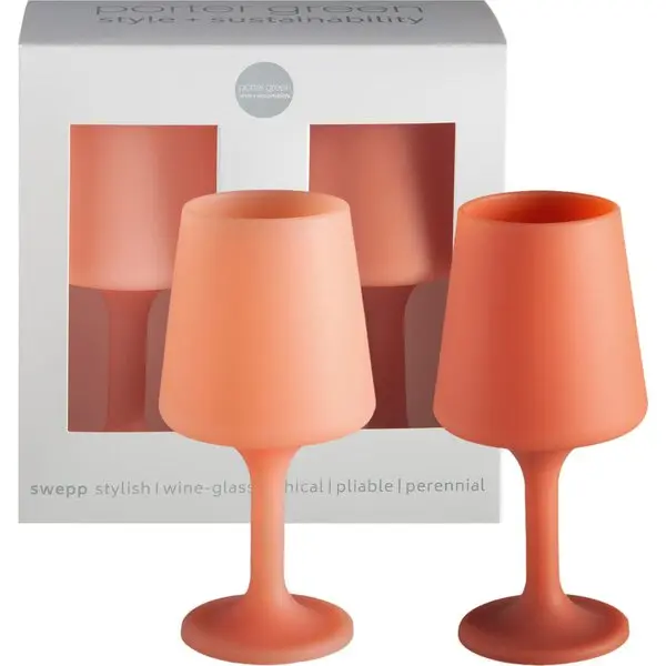 PORTER GREEN Swepp | Unbreakable Wine Glasses - Terra + Peach