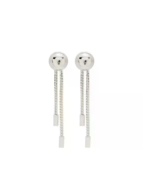 TOM FORD Dome-embellished Braided Chain Earrings - Silver