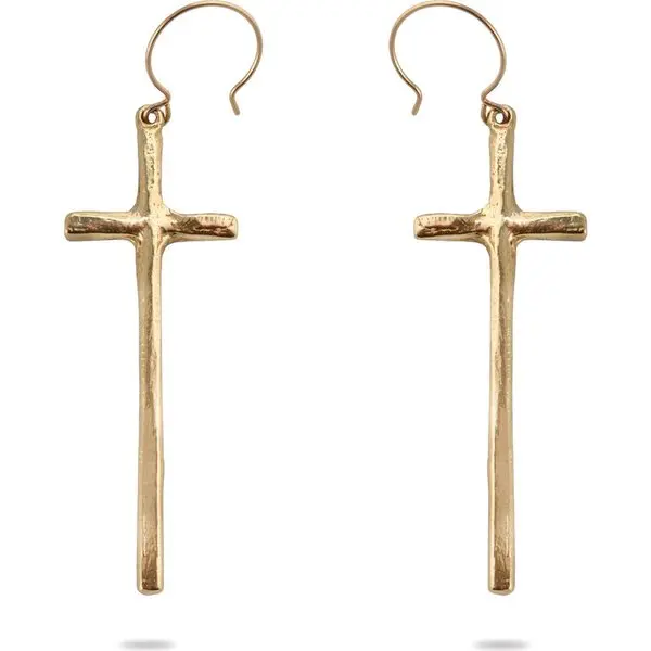 COLLECTION 1304 Grounded Cross Dangle Earrings - Bronze