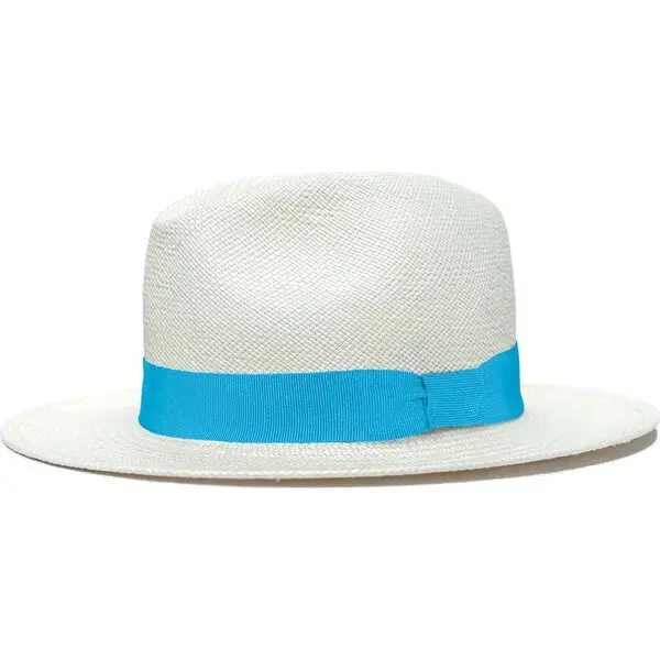 LASTELIER Panama Straw Hat - Turquoise