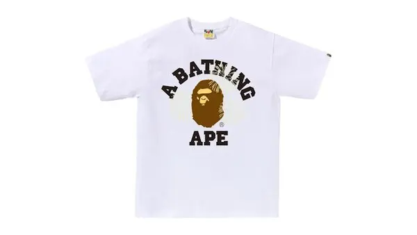 A BATHING APE Firework College Tee Shirt - White