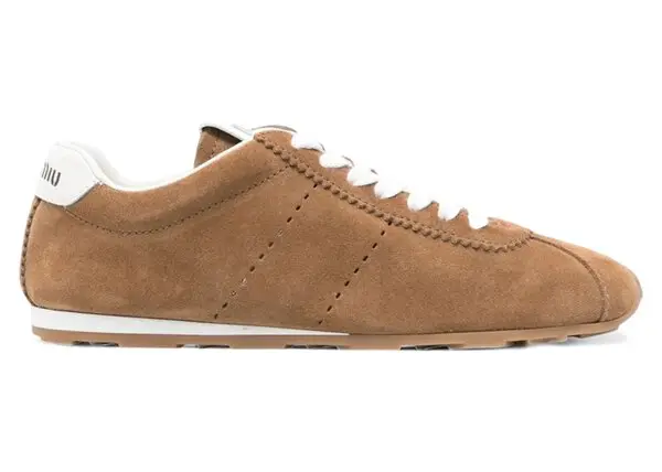 Miu Miu Plume Suede Sneaker - Cannella