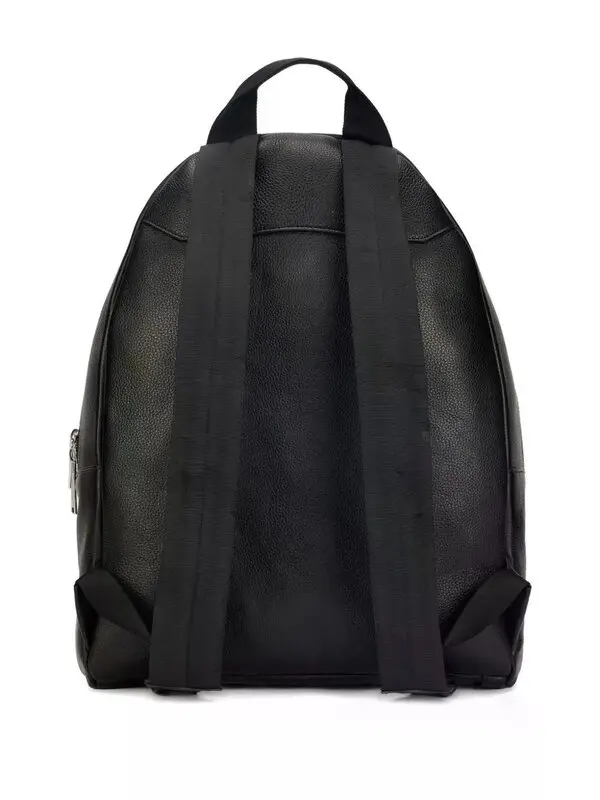 Roberto Cavalli Leather Backpack With Logo Plaque