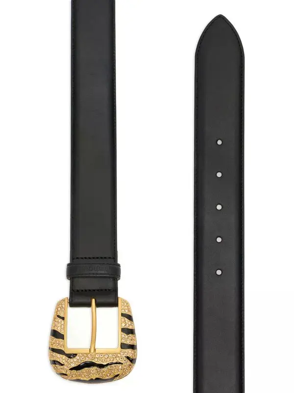 Roberto Cavalli Zebra-print Belt - Black