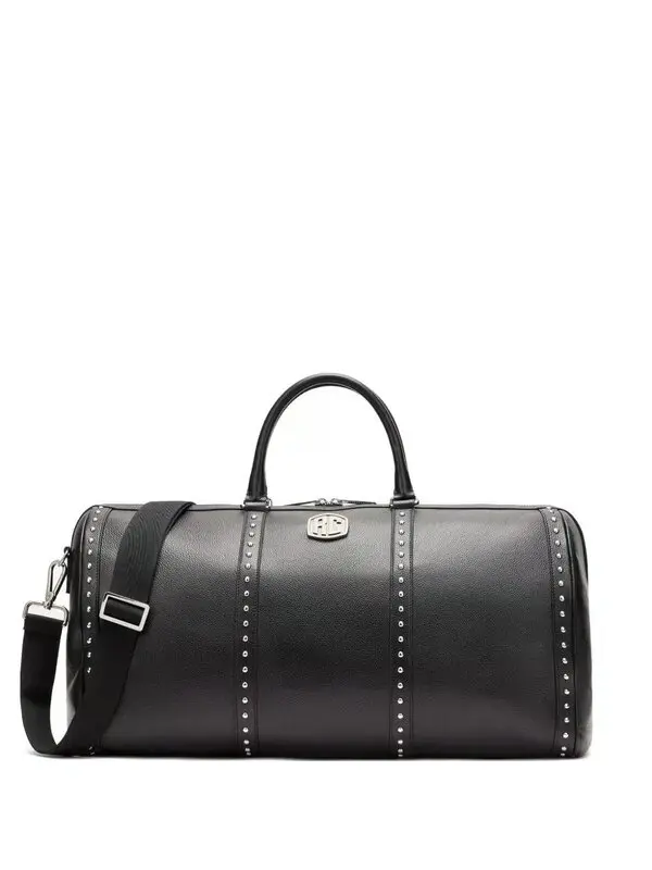 Roberto Cavalli Leather Holdall With Studded Detailing - Black