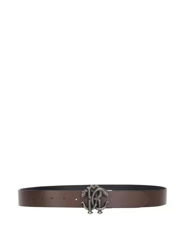 Roberto Cavalli Metallic Buckle Belt - Brown