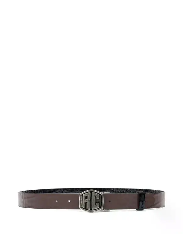Roberto Cavalli Reversible Crocodile-effect Belt - Black