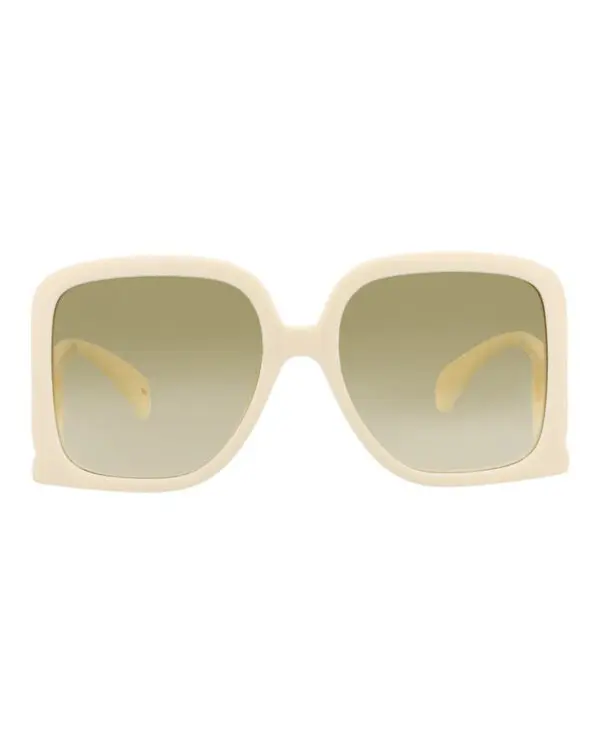 Gucci Square Frame Injection Sunglasses - Ivory Ivory Brown (gg1326s/30013845/002)