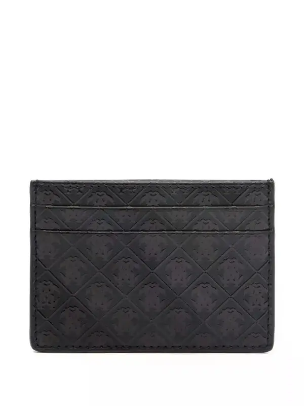 Roberto Cavalli Mirror Snake Monogram-embossed Cardholder - Black