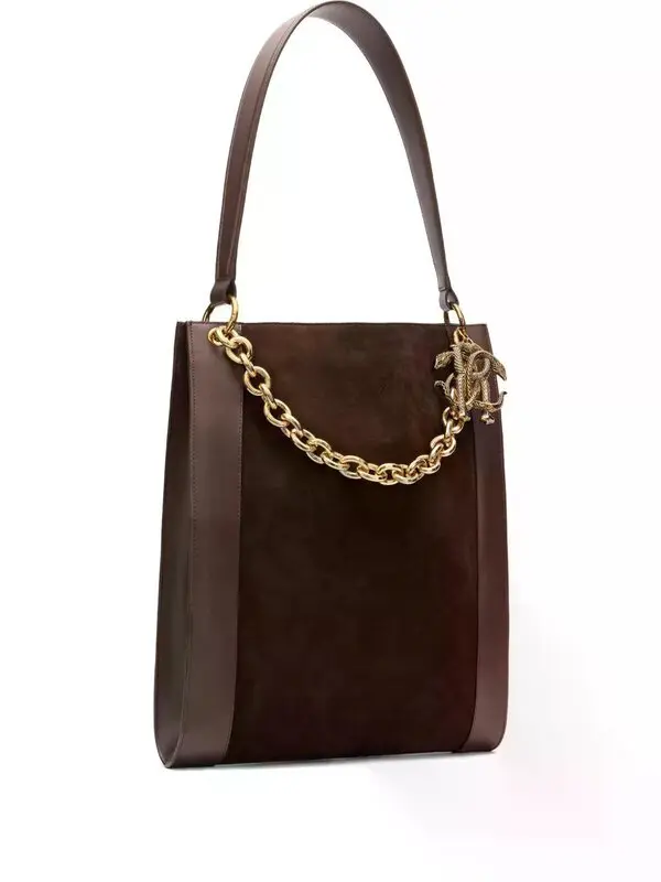 Roberto Cavalli Chain-embellished Shoulder Bag - Brown