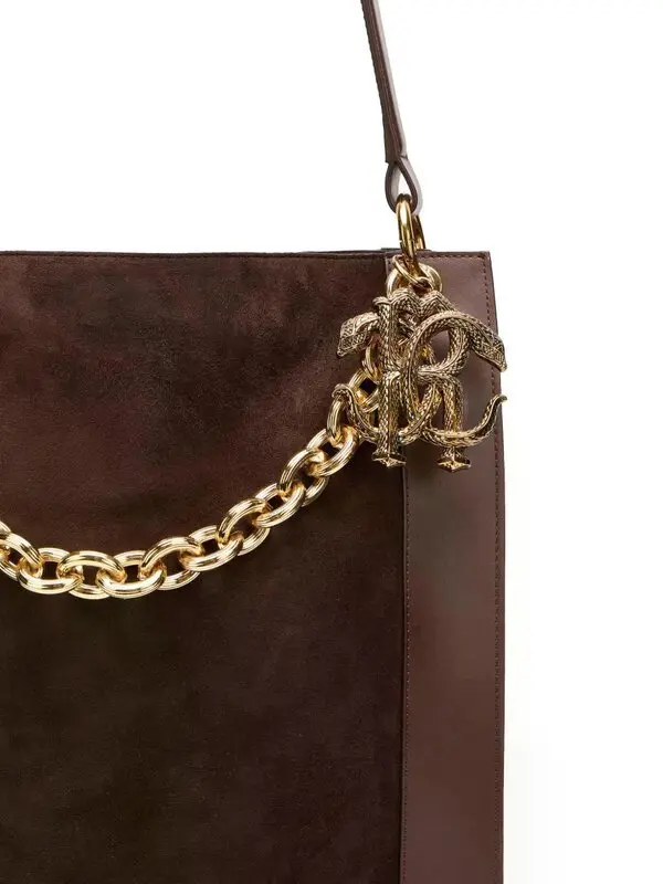 Roberto Cavalli Chain-embellished Shoulder Bag - Brown