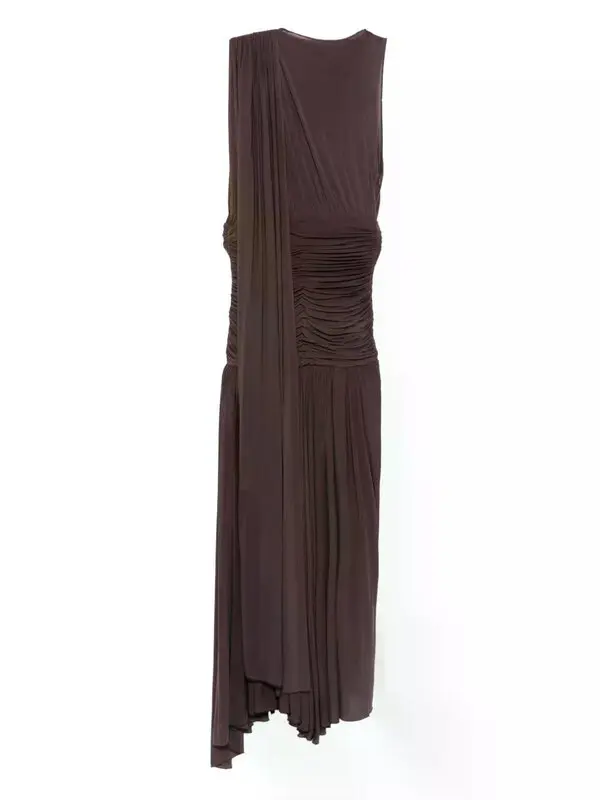 Magda Butrym Drop-Waist Sheer Midi Dress In Red - 23% Off | Editorialist