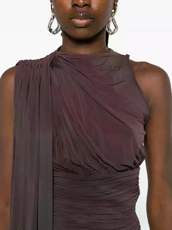 Magda Butrym Drop-Waist Sheer Midi Dress In Red - 23% Off