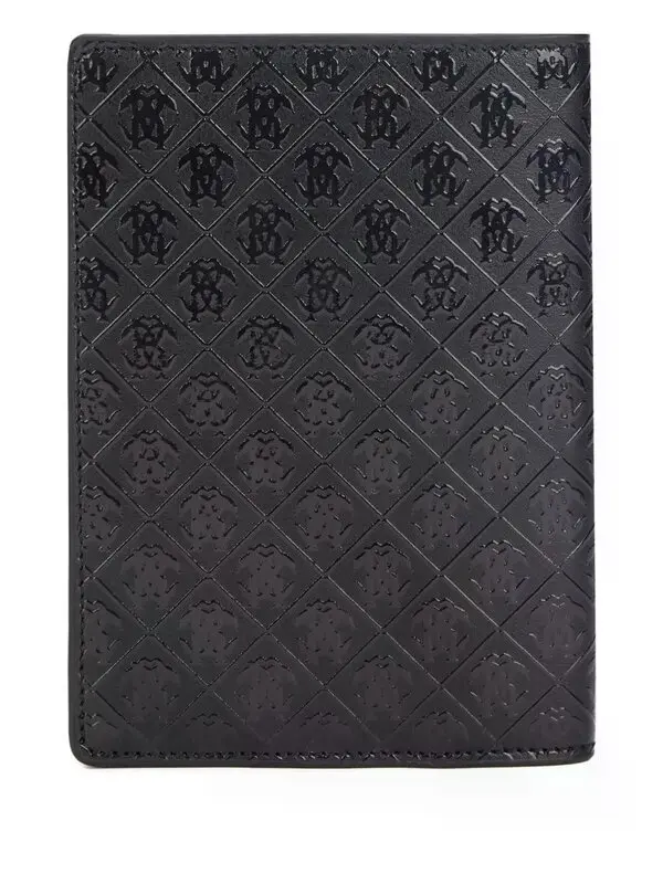 Roberto Cavalli Mirror Snake Monogram-embossed Leather Wallet
