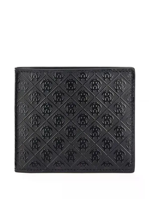 Roberto Cavalli Monogram-embossed Bi-fold Wallet - Black