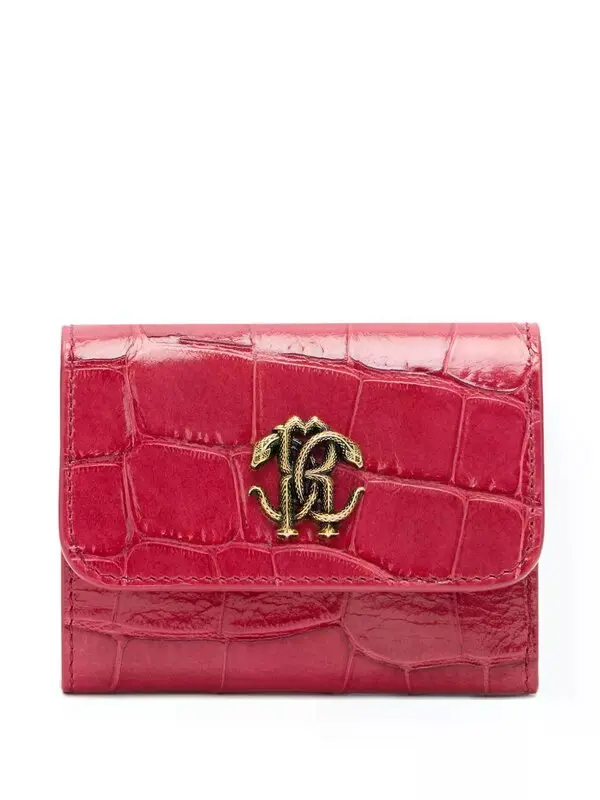 Roberto Cavalli Crocodile-effect Wallet - Red