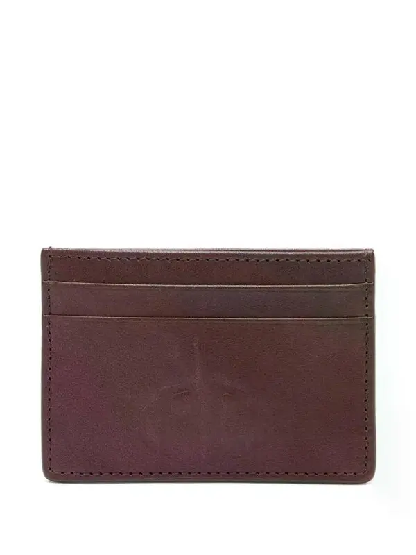 Roberto Cavalli Embossed Leather Cardholder - Brown