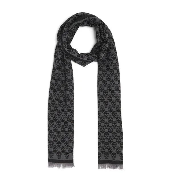 Alexander McQueen Wool-blend Skull Scarf