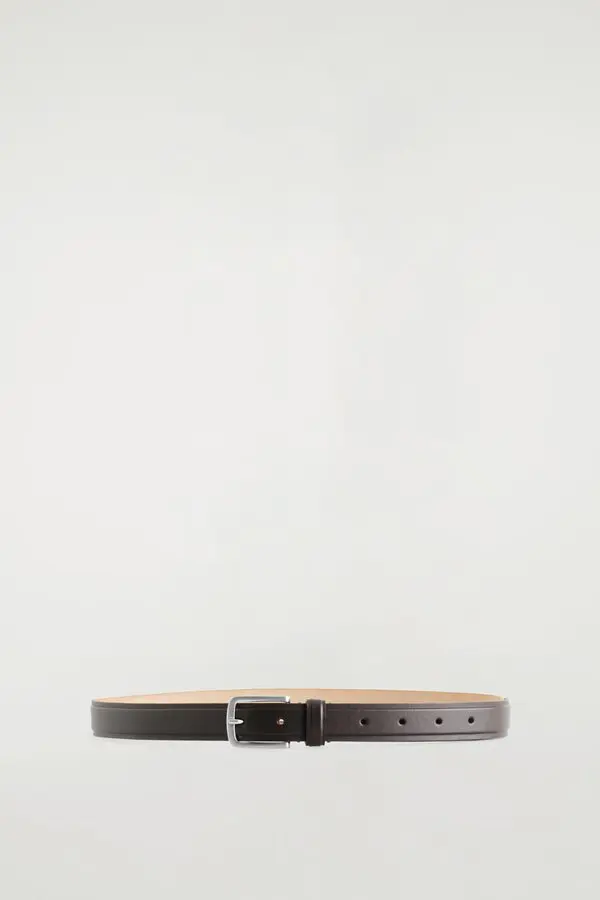 Cos Embossed Leather Belt - Brown