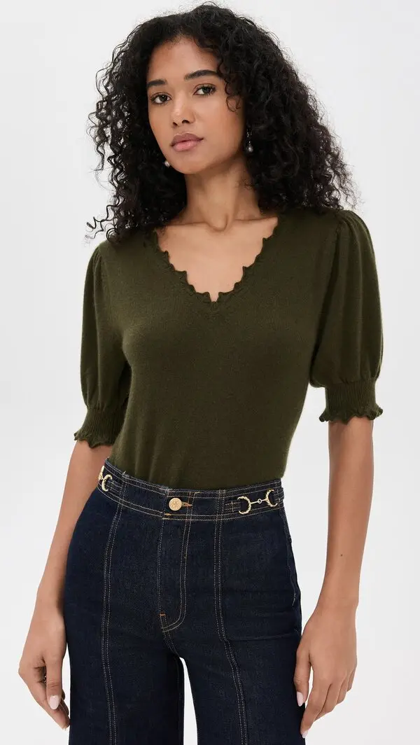 Ulla Johnson Cashmere Short Sleeve Top