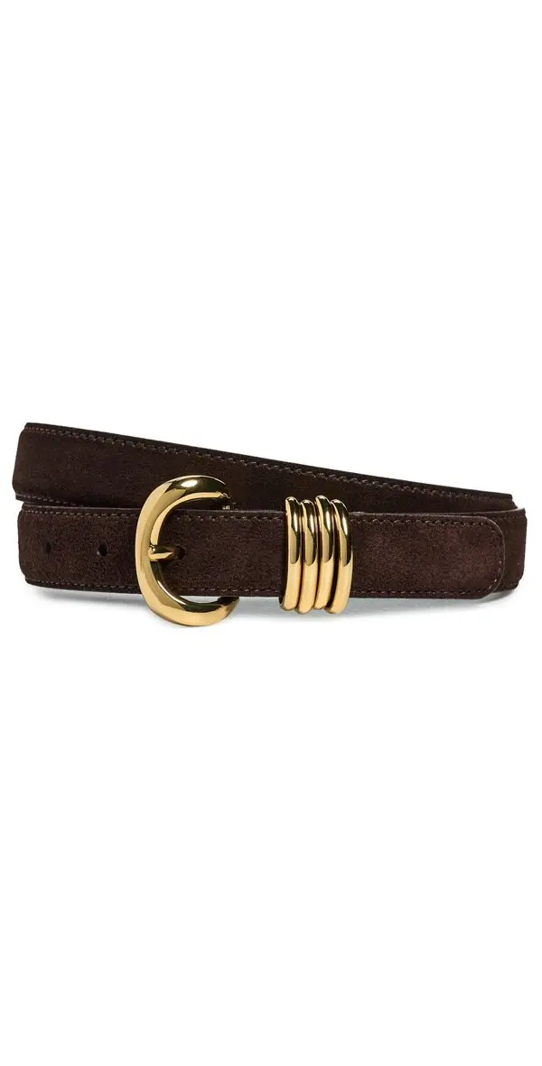 Madewell Metal Keeper Suede Belt - Coffee Bean