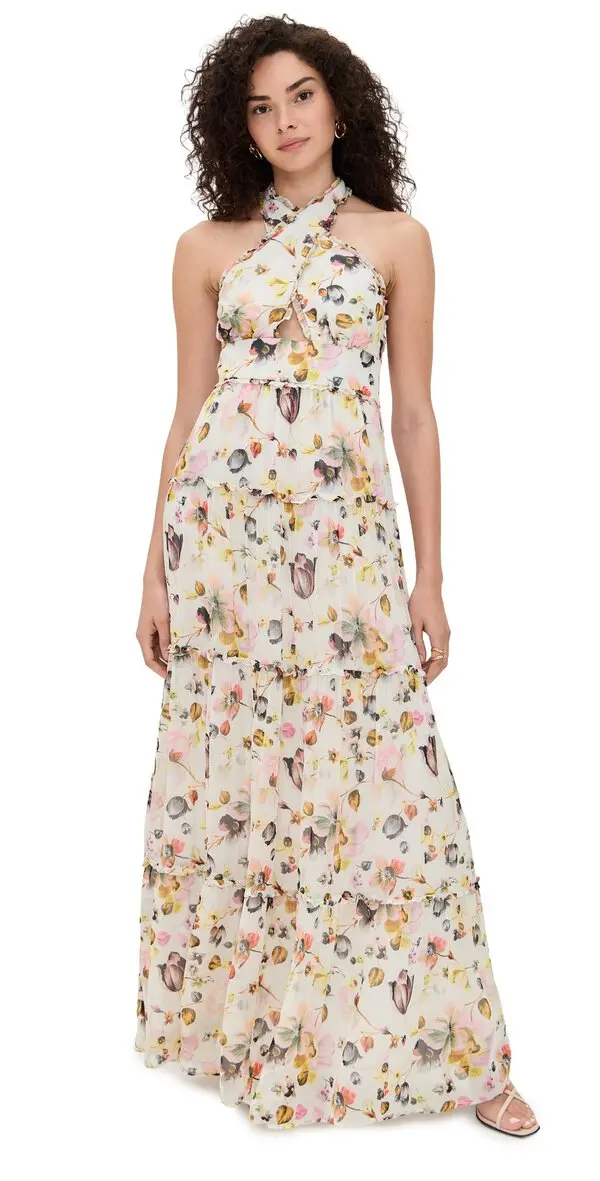 Amanda Uprichard Estella Maxi Dress In Ambrose Print - 75% Off |  Editorialist