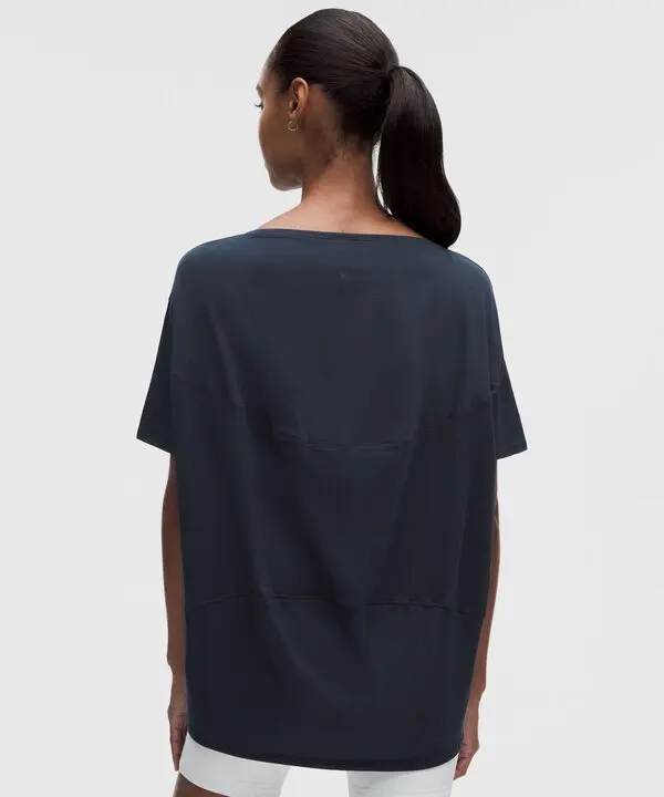 Lululemon Back In Action Organic Cotton-blend T-shirt - True Navy