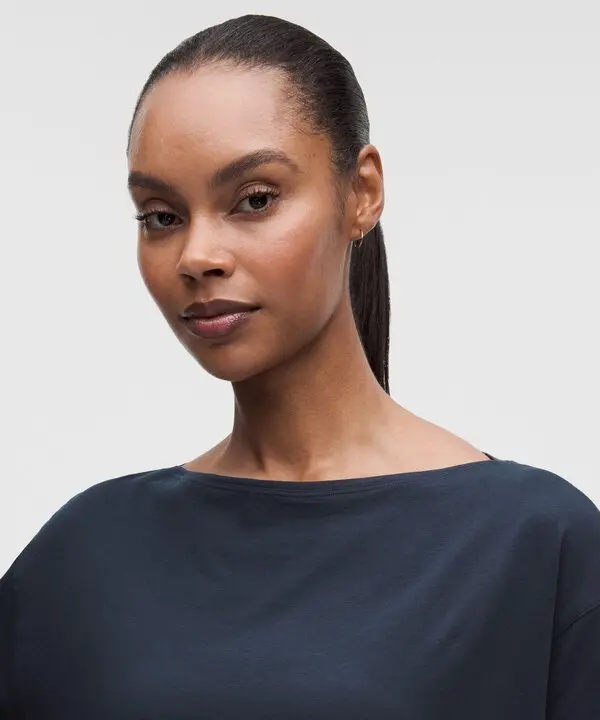 Lululemon Back In Action Organic Cotton-blend T-shirt - True Navy
