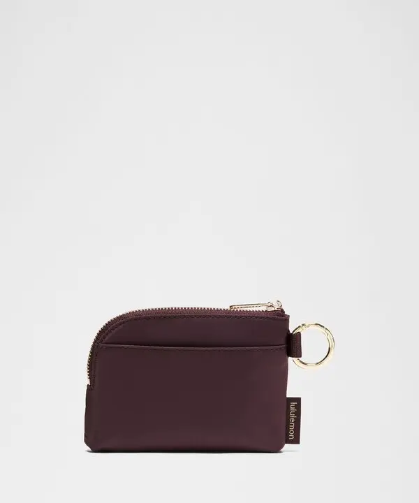 Lululemon Clippable Card Pouch - Black Plum/gold