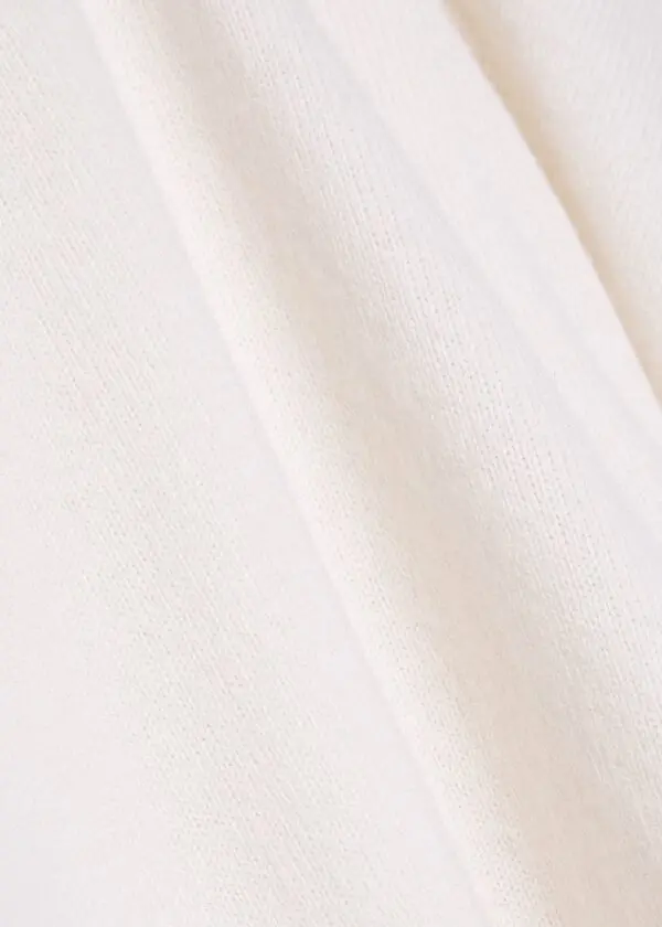 ALLUDE Roll-neck Cashmere Top - Ecru