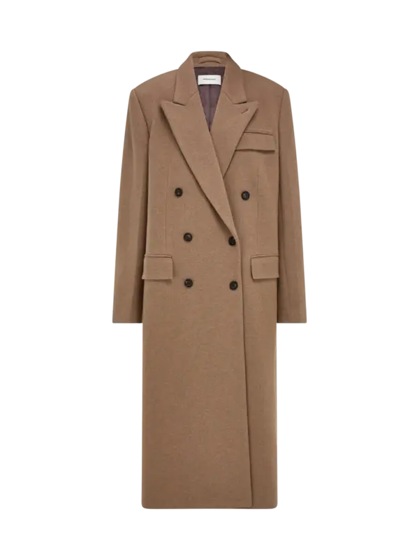 FERRAGAMO Overcoat In Virgin Wool - Beige