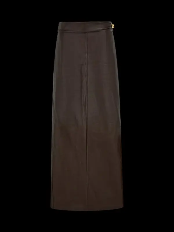 FERRAGAMO Longline Nappa Leather Skirt